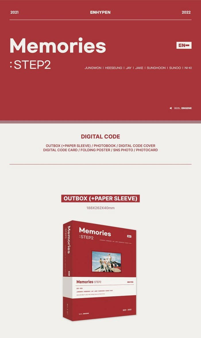 ENHYPEN - [MEMORIES : STEP 2] DIGITAL CODE – K-Pop Stop NZ