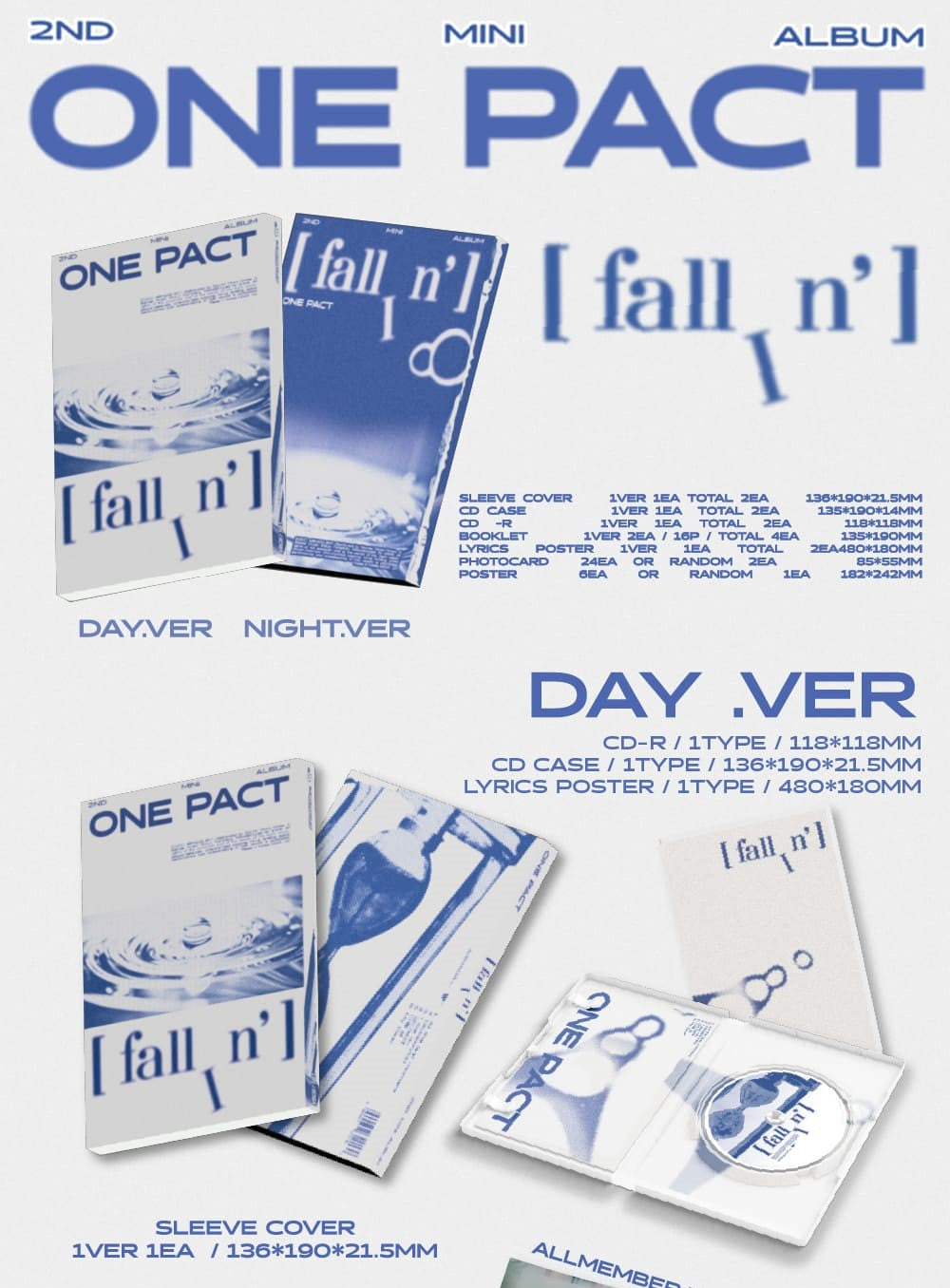 ONE PACT 2nd Mini Album – fallIn’ (Random) – K-Pop Stop NZ
